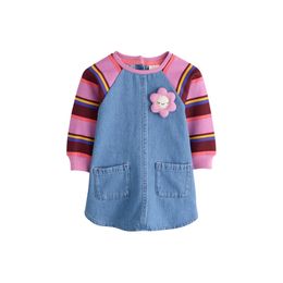 Next Kleid M&auml;dchen Gr&ouml;&szlig;e 80 blue denim / rosa / bordeaux / burgunder