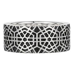 CAI CA&Iuml; Herren Fingerring "925/- Sterling Silber oxidiert-poliert Mosaik", 058 (18,5), Silber 925 (Sterlingsilber), silber, Silber 925 (Sterlingsilber),