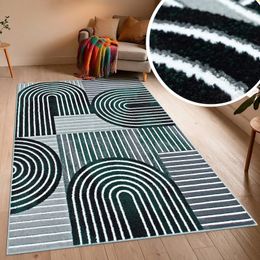 OTTO home Teppich &raquo;Lysandra&laquo; rechteckig 8 mm H&ouml;he 3D-Effekt, softer Kurzflor, pflegeleicht, leichter Glanz, Scandi-Look gr&uuml;n Kunstfaser B : 240cm 1 