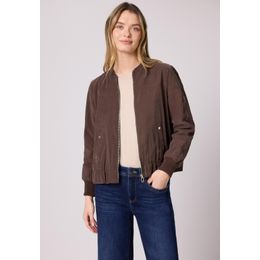 Street One Damen Blouson, braun, Gr. 46, unifarben, Stoff, Obermaterial: 87% Viskose, 13% Polyester. Futter: 65% Polyester, 35% Baumwolle, Jacken,