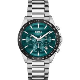 BOSS Herren BOSS Chronograph &raquo;STRIKE CHRONO&laquo; Quarzuhr, Armbanduhr, Herrenuhr, Edelstahlarmband, analog, Tag silber Einheitsgr&ouml;&szlig;e