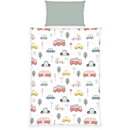 Baby Best Wendebettw&auml;sche &raquo;babybest Fahrzeuge&laquo; 2 Stk. mit niedlichem Allover-Print Flanell, Obermaterial: 100% Baumwolle B/L: 100cm x 135cm, 1 Stk., 1 Stk., 