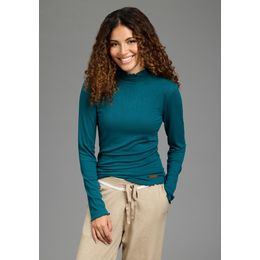 Kangaroos Damen Langarmshirtsanftes wei&szlig;, petrol, Gr. 44, Jersey, Obermaterial: 95% Viskose, 5% Elasthan, Shirts, im 2er-Pack, figurbetonte Passform,