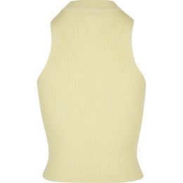 Urban Classics Damen Muskelshirt "Urban Classics Damen Ladies Short Rib Knit Turtleneck Top"softgelb, Gr. M, unifarben, 35% Polyacryl, 35% Viskose,
