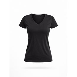 Leafletic Shirt 'Leafletic Women&rsquo;s Short Sleeve V-Neck T-Shirt' Damen Gr&ouml;&szlig;e M schwarz