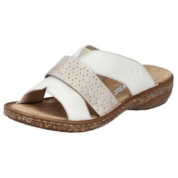 Rieker Pantolette Damen Gr&ouml;&szlig;e 42 champagner / braun / wei&szlig;