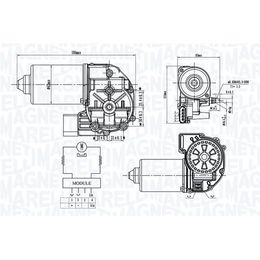 MAGNETI MARELLI Wischermotor 064372600010 vorne f&uuml;r Mercedes