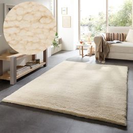 Theko Wollteppich &raquo;Hadj Uni, handgekn&uuml;pft&laquo; rechteckig 25 mm H&ouml;he echter Berber Teppich, reine Wolle, meliert, Wohnzimmer beige Wolle B : 170cm 1 Stk.,
