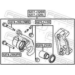 FEBEST Bremssattel 0277j32rl Hinterachse links f&uuml;r NISSAN
