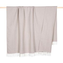 Pad Wohndecke &raquo;FINE EDGE&laquo; Made in Europe, Zickzack Design, mit Fransen, 150x200 beige Mischgewebe B/L: 150cm x 200cm