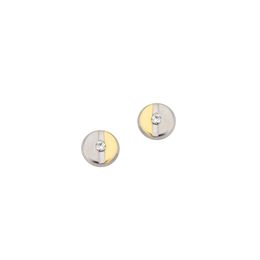 Firetti Damen Paar Ohrstecker &raquo;Schmuck Geschenk Titan Ohrschmuck Ohrringe Kreis rund bicolor&laquo; mit Zirkonia (synth.) silber 5,5mm, Titan