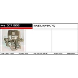 DELCO REMY Bremssattel Remy Remanufactured dc71908 f&uuml;r HONDA MG