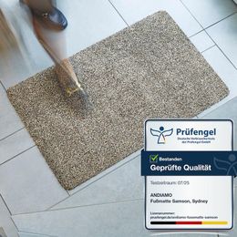OTTO home Fu&szlig;matte &raquo;Sydney, Schmutzfangmatte&laquo; rechteckig 6 mm H&ouml;he melierte Optik, rutschhemmend, f&uuml;r In- und Outdoor, waschbar grau Baumwolle B : 