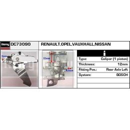 DELCO REMY Bremssattel Remy Remanufactured dc73090 f&uuml;r Opel HONDA Vaughall NISSAN RENAULT