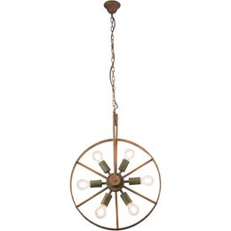 GLOBO LIGHTING H&auml;ngeleuchte &raquo;TONU&laquo; E27 1 Stk. H&auml;ngelampe Esszimmer-Leuchte Esstischleuchte Wohnzimmer braun &Oslash; 50cm H: 133cm, 1 Stk.