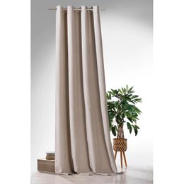 Weckbrodt-Gardinen Verdunkelungsvorhang &raquo;Blackout&laquo; &Ouml;sen 1 Stk. tlg. Thermo, blickdicht, K&auml;lte-, W&auml;rmeisolierend, Schalld&auml;mmend, Store beige Polyester 245cm, &Ouml;sen, 135cm