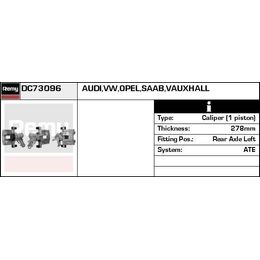 DELCO REMY Bremssattel Remy Remanufactured dc73096 f&uuml;r Opel Vaughall CADILLAC