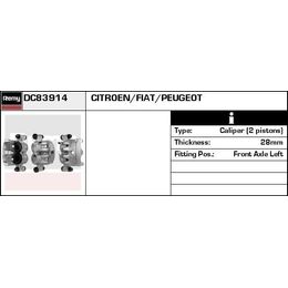 DELCO REMY Bremssattel Remy Remanufactured dc83914 f&uuml;r Peugeot Fiat Citro&euml;n