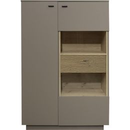 M&auml;usbacher Highboard B/H/T: 103x151x45, inkl. Beleuchtung braun Holzwerkstoff B/H/T: 103cm x 151cm x 45cm, 1 Winkelschalter,1 Steckdosenkonverter 6W, 1 Stk., 2 