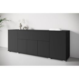OTTO home Sideboard &raquo;Kenia, B/H/T: 180 x 68 x 39,5 cm&laquo; 1 Stk. tlg. Push-to-Open, Klappe und verstellbare Einlegeb&ouml;den schwarz Holzwerkstoff B/H/T: 