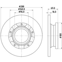Hella Bremsscheibe 8dd355133071 288mm 16mm f&uuml;r Ford