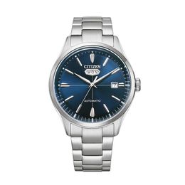 Citizen Herren Automatikuhr &raquo;Crystal Seven&laquo; Armbanduhr, Herrenuhr, Mechanische Uhr, Edelstahlarmband, analog Einheitsgr&ouml;&szlig;e