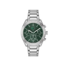 Lacoste Herren Chronograph &raquo;BOSTON&laquo; Quarzuhr, Armbanduhr, Herrenuhr, Edelstahlarmband, analog gr&uuml;n Einheitsgr&ouml;&szlig;e