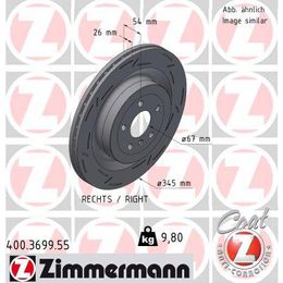 Zimmermann Bremsscheibe 400369955 Hinterachse rechts Geschlitzt 345mm 26mm f&uuml;r Mercedes