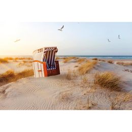 Leinwandbild &raquo;Wandbild STRANDKORB 60x90 cm &ndash; Leinwandbild Keilrahmen Deko modern&laquo; Landschaft Meer Meer Bilder Natur Strand Strandbilder 1 Stk. tlg. 