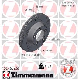 Zimmermann Bremsscheibe 460450955 Hinterachse rechts Geschlitzt 330mm 28mm f&uuml;r Porsche