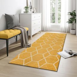 Sanat Teppich &raquo;Trellis, auch als L&auml;ufer und Rund&laquo; rechteckig 10 mm H&ouml;he Kurzflor, skandi, boho, gro&szlig;e Farbauswahl, alle R&auml;ume Kunstfaser B : 80cm 1 Stk., 
