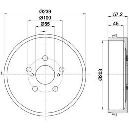 Hella Bremstrommel 8dt355303531 f&uuml;r TOYOTA