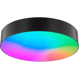 Brilliant LED Deckenleuchte &raquo;Samir&laquo; LED-Modul 1 Stk. warmwei&szlig; - kaltwei&szlig; Intense RGB, &Oslash; 39 cm, 2300 lm, CCT 3000-6500 K, dimmbar, schwarz bunt 1, &Oslash; 39cm H: 