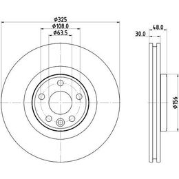 Hella Bremsscheibe 8dd355135261 325mm 30mm f&uuml;r LAND ROVER