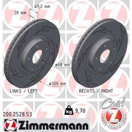 Zimmermann Bremsscheibe 200252853 Vorderachse Geschlitzt 320mm 28mm f&uuml;r INFINITI NISSAN (DFAC)