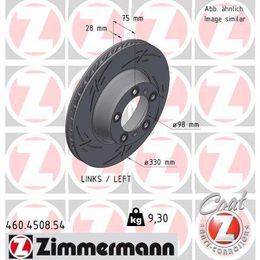 Zimmermann Bremsscheibe 460450854 Hinterachse links Geschlitzt 330mm 28mm f&uuml;r Porsche