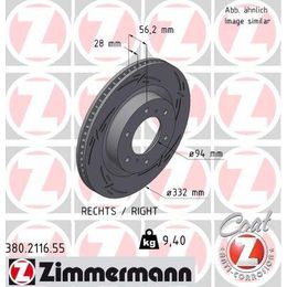 Zimmermann Bremsscheibe 380211655 Vorderachse Geschlitzt 332mm 28mm f&uuml;r MITSUBISHI