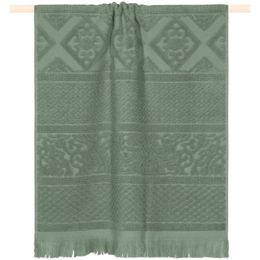 Pad Handtuch &raquo;HARLEM, 50x100 cm&laquo; hochwertige Jacquard-Webung, besonders weicher Griff, mit Fransen gr&uuml;n Frottee, Frottee B/L: 50cmx100cm, 1 Stk., 