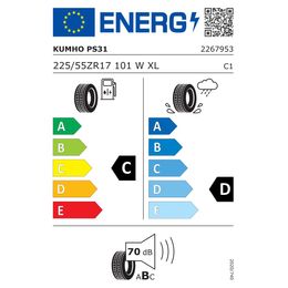 Kumho REIFEN Sommerreifen 225/55 R17 101W XL - Ecsta PS31 2267953