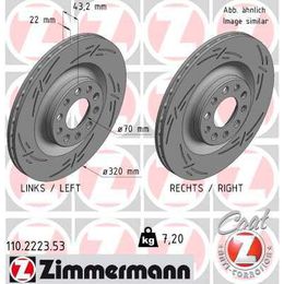 Zimmermann Bremsscheibe 110222353 Hinterachse Geschlitzt 320mm 22mm f&uuml;r ALFA ROMEO