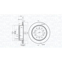 MAGNETI MARELLI Bremsscheibe 360406213401 bel&uuml;ftet 312mm 18mm f&uuml;r TOYOTA