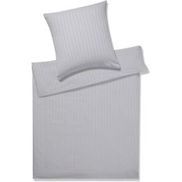 Elegante Bettw&auml;sche &raquo;Chelsea&laquo; 2 Stk. gewebter Seersucker silber Seersucker, Obermaterial: 100% Baumwolle B/L: 135cm x 200cm, 1 Stk., 1 Stk., Seersucker, B/L: 
