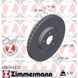 Zimmermann Bremsscheibe 400554252 Vorderachse Gelocht 330mm 30mm f&uuml;r Mercedes