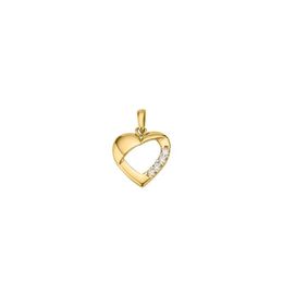 Firetti Damen Kettenanh&auml;nger &raquo;Schmuck Geschenk Gold 333 Halsschmuck Anh&auml;nger Herz bicolor&laquo; mit Zirkonia (synth.) gold Gelbgold 333, 0,64 g