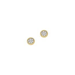 Firetti Damen Paar Ohrstecker &raquo;Schmuck Geschenk Gold 333 Ohrschmuck Kreis rund bicolor&laquo; mit Zirkonia (synth.) gold 5mm, Gelbgold 333