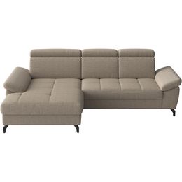 sit&more Ecksofa &raquo;Vanity, L-Form, B: 264 cm,&laquo; Inkl.Sitz-,Kopf-und Armteilverstellung beige 100% Polyester B/H/T: 264cm x 84cm x 181cm, Cord, Recamiere