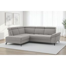 Sit & More sit&more Ecksofa &raquo;Vanity; L-Form, B. 254 cm&laquo; Inkl.Sitz-,Kopf-und Armteilverstellung 100% Polyester B/H/T: 254cm x 84cm x 197cm, Flachgewebe, Ottomane 