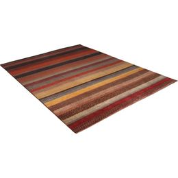 Theko Wollteppich &raquo;Lori Astara 1025, handgekn&uuml;pft&laquo; rechteckig 16 mm H&ouml;he reine Wolle, gestreift, ideal im Wohnzimmer & Schlafzimmer bunt Wolle B : 