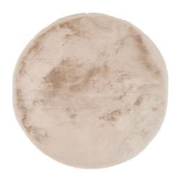 OCI DIE TEPPICHMARKE Hochflor-Teppich &raquo;ROCKY SOFT, Fell Haptik&laquo; rund 35 mm H&ouml;he Kunstfell, weich, kuschelig, maschinell gewebt, Kaninchen Haptik beige