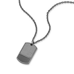 Police Herren Kette mit Anh&auml;nger &raquo;Identity Dog Tag&laquo; schwarz Edelstahl, L: 55 B: 2,5mm